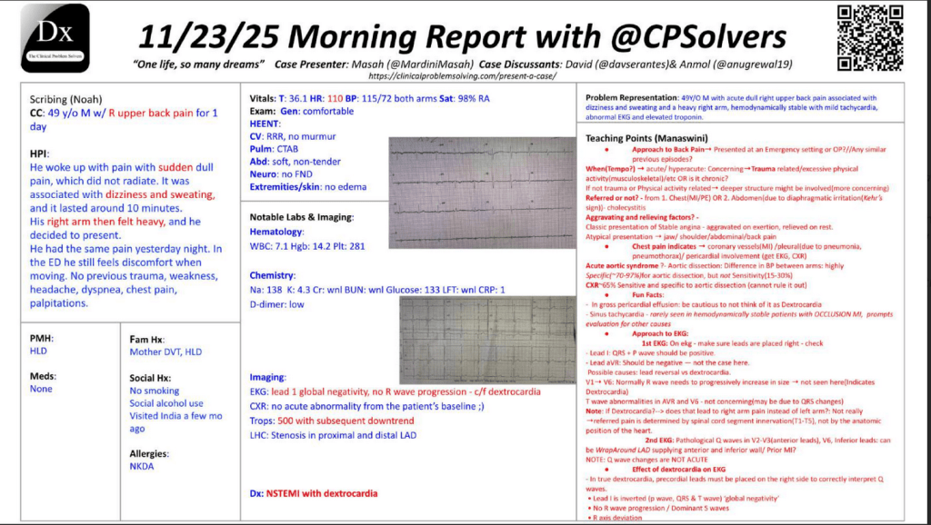 Virtual Morning Report – November 23 2025 – The Clinical Problem Solvers